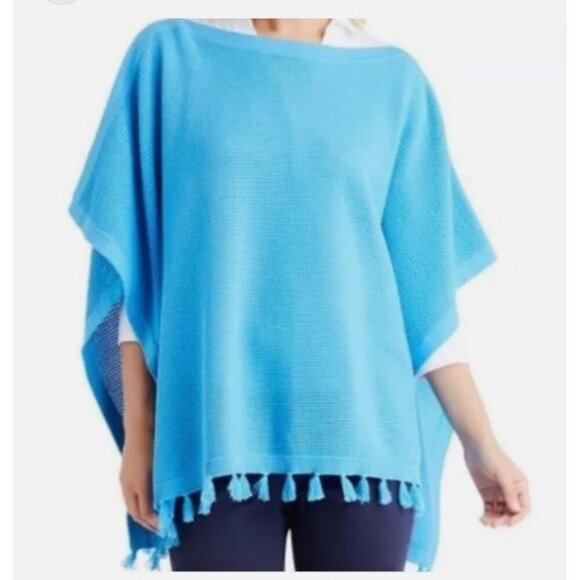 J. McLaughlin | Sweaters | J Mclaughlin Asha Poncho Cotton Textured ...